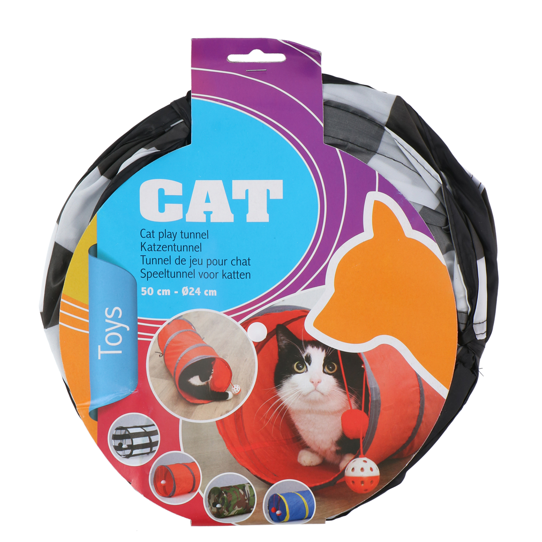 Katten speeltunnel - Gestreept | KleurenKnutselen